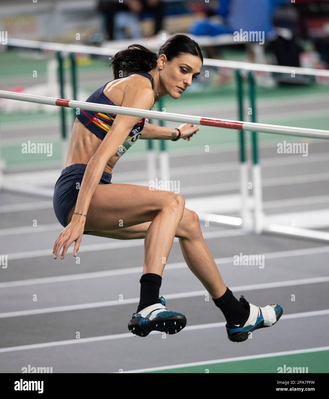 Daniela Stanciu of Romania competing in the women’s high jump final at ...