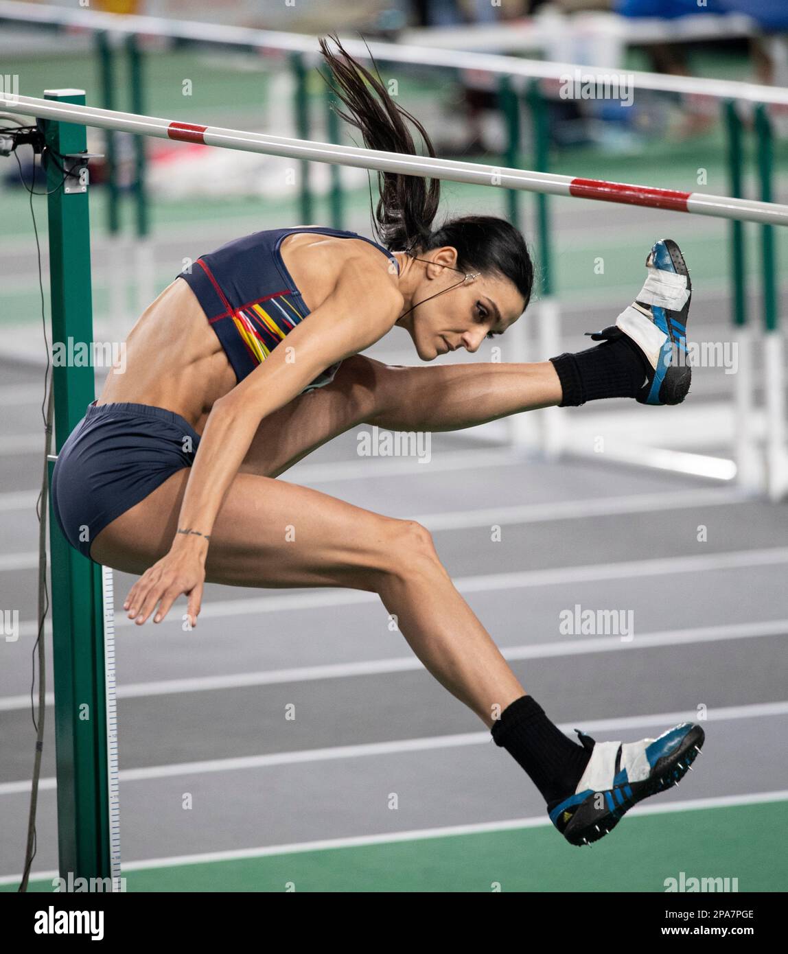 Daniela Stanciu of Romania competing in the women’s high jump final at ...