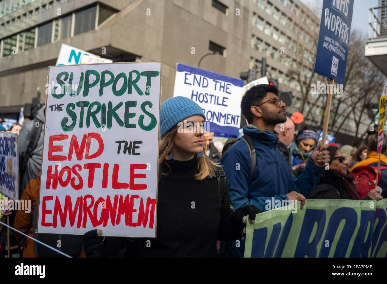 London/UK 11 MAR 2023. Thousands of NHS workers marched through central ...