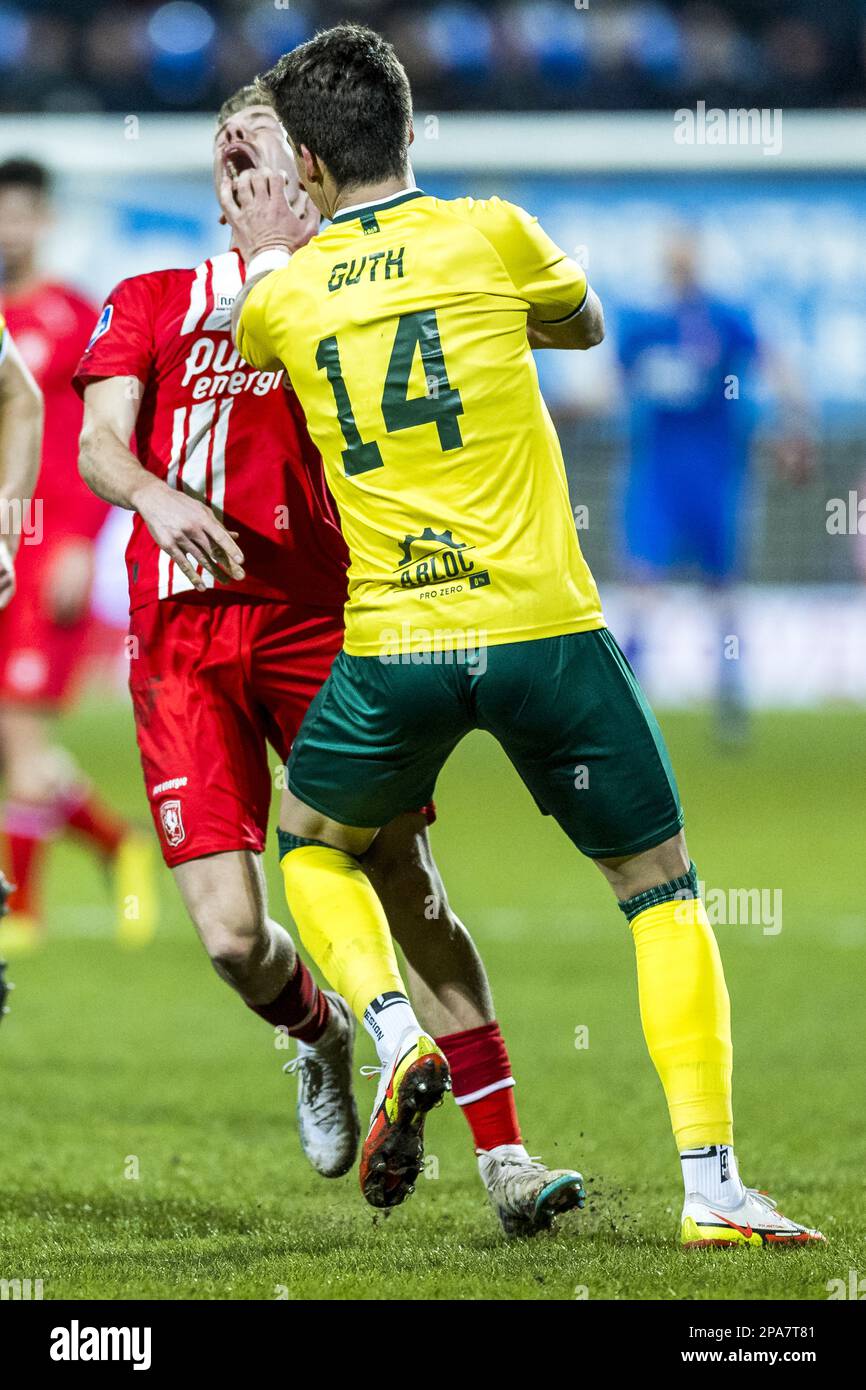SITTARD - (l-r) Gijs Smal of FC Twente, Rodrigo Guth of Fortuna Sittard ...