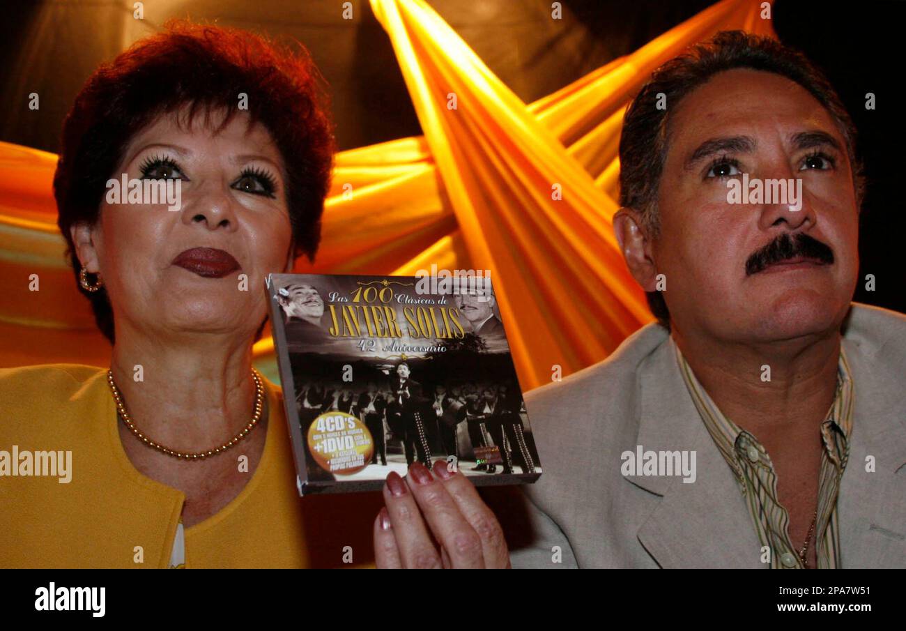Blanca Estela Saenz, left, the widow of Mexican singer Javier Solis ...