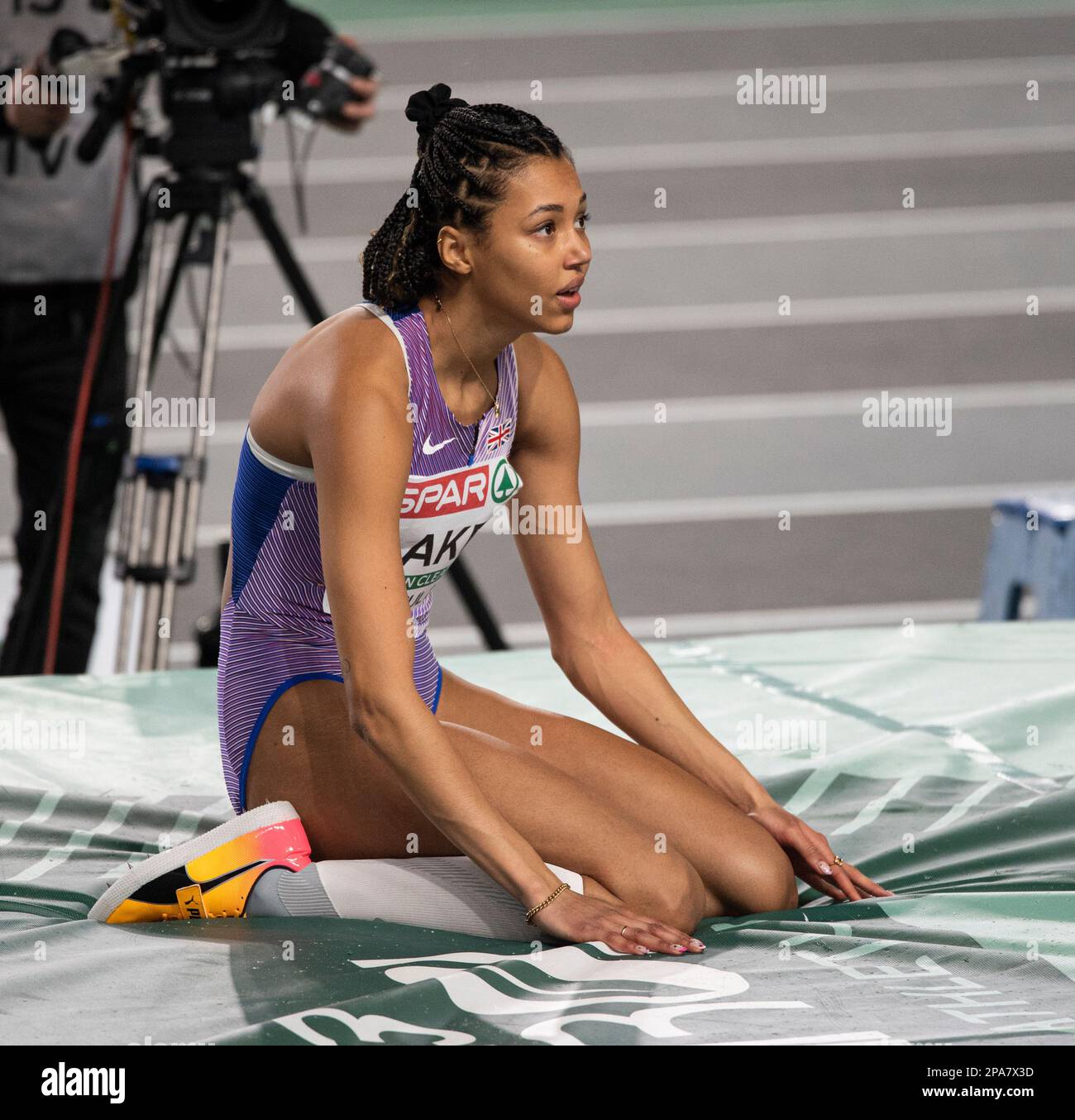 Morgan Lake of Great Britain & NI competing in the women’s high jump ...