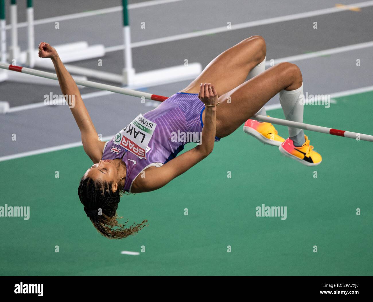 Morgan Lake of Great Britain & NI competing in the women’s high jump ...