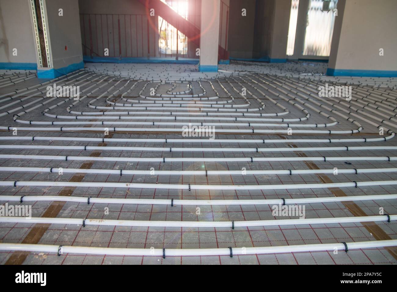 Underfloor heating in a new building Stock Photo - Alamy