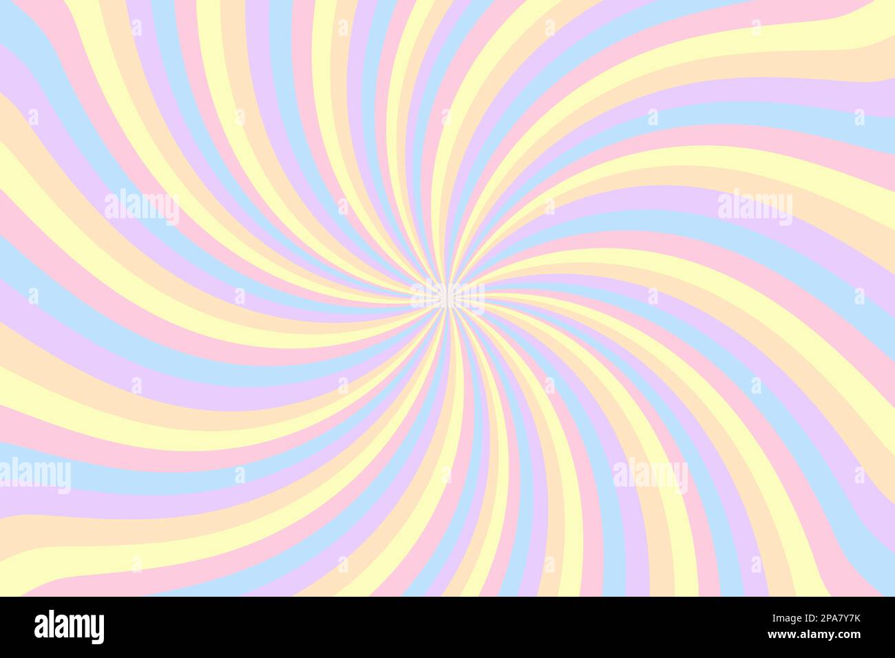 Rainbow swirl background with stars. Radial gradient rainbow of twisted ...