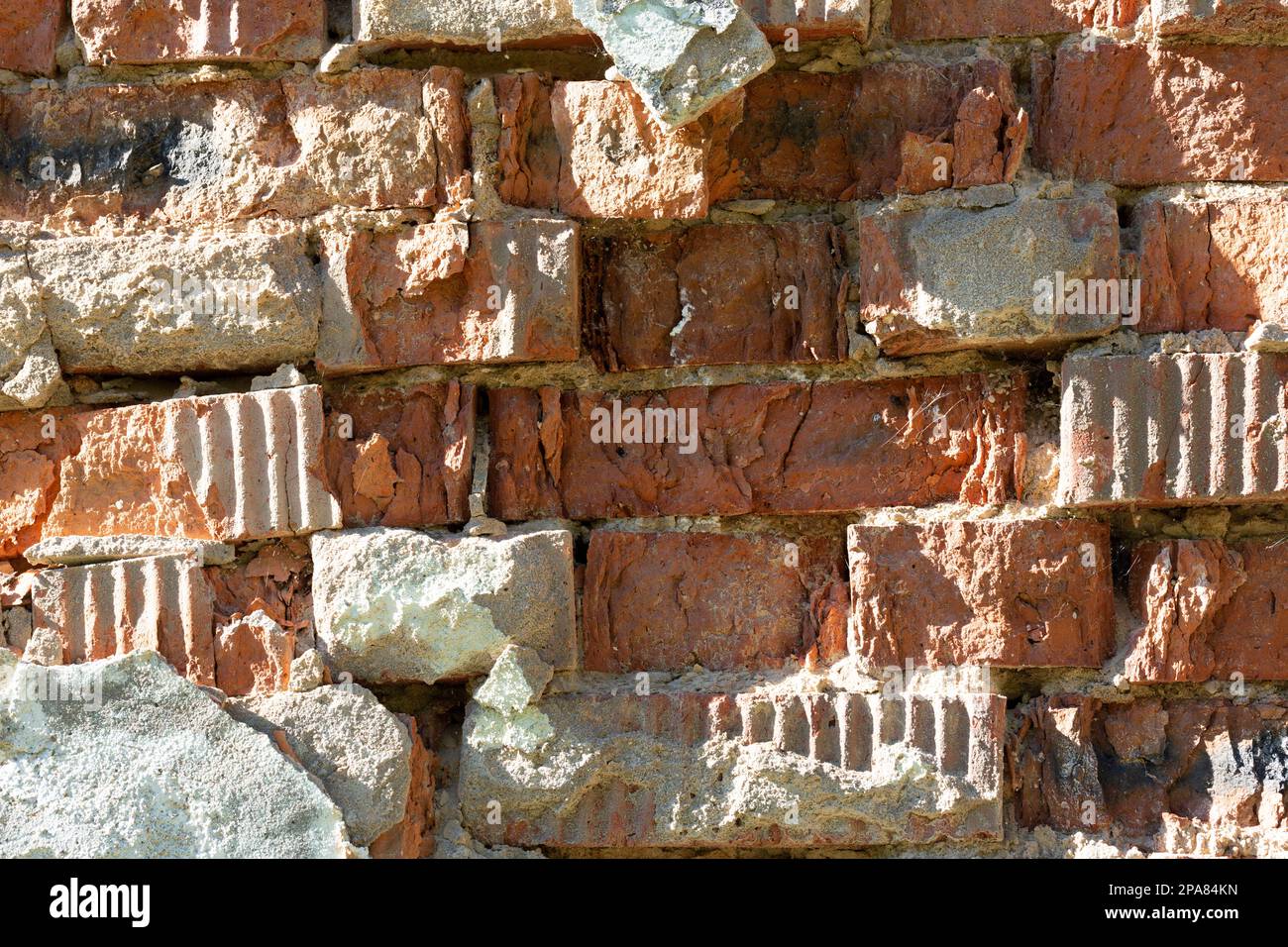 Red old worn brick wall texture background. Vintage effect Stock Photo - Alamy