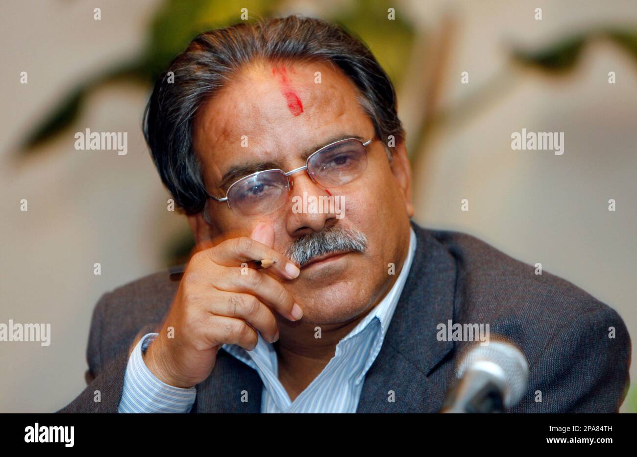 Communist party of Nepal (Maoist) leader Prachanda, who uses only one ...