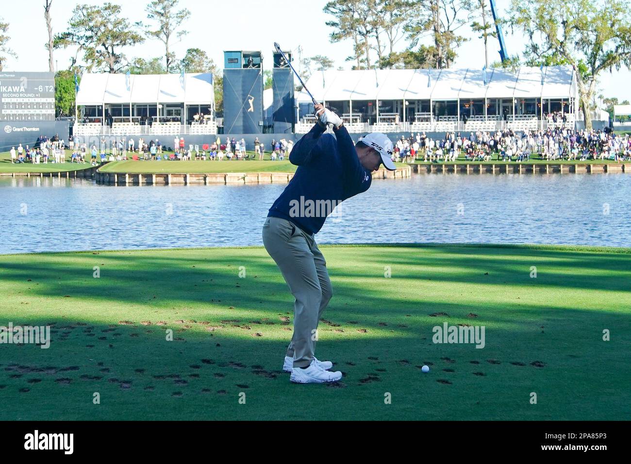 Ponte Vedra Beach, Florida, USA. 11th Mar, 2023. Collin Morikawa hits ...