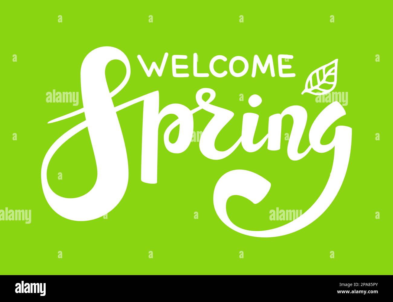 Welcome Spring quote hand drawn calligraphy isolated on white ...