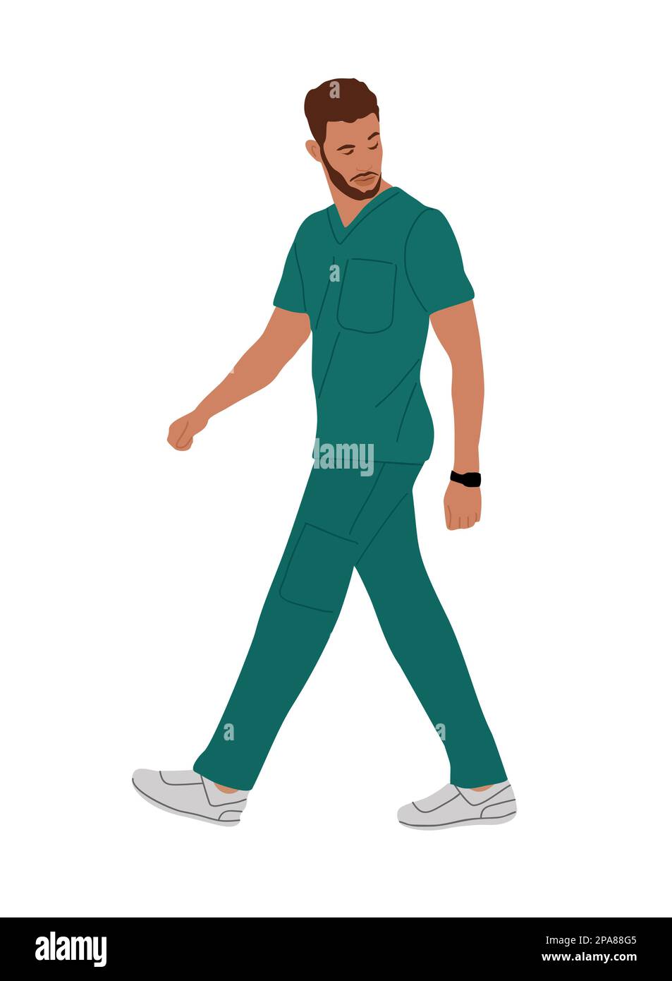 Male doctor character vector isolated on white Stock Vector Image & Art ...