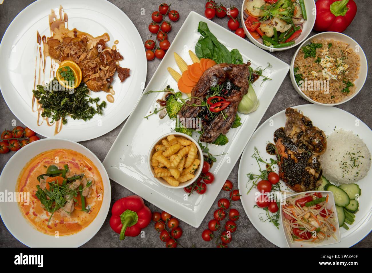 Thai food selection Stock Photo - Alamy