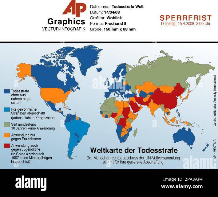 Gra106 Grafik Todesstrafe Welt Weltkarte Mit Einfaerbung Der Laender