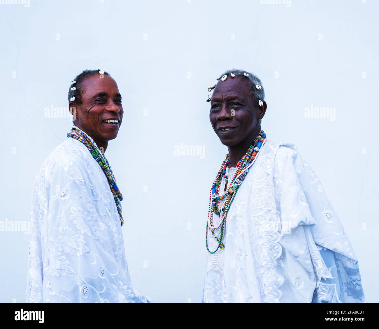 Portrait of Inseparable twins during the annual Ayan-Agalu Drum ...