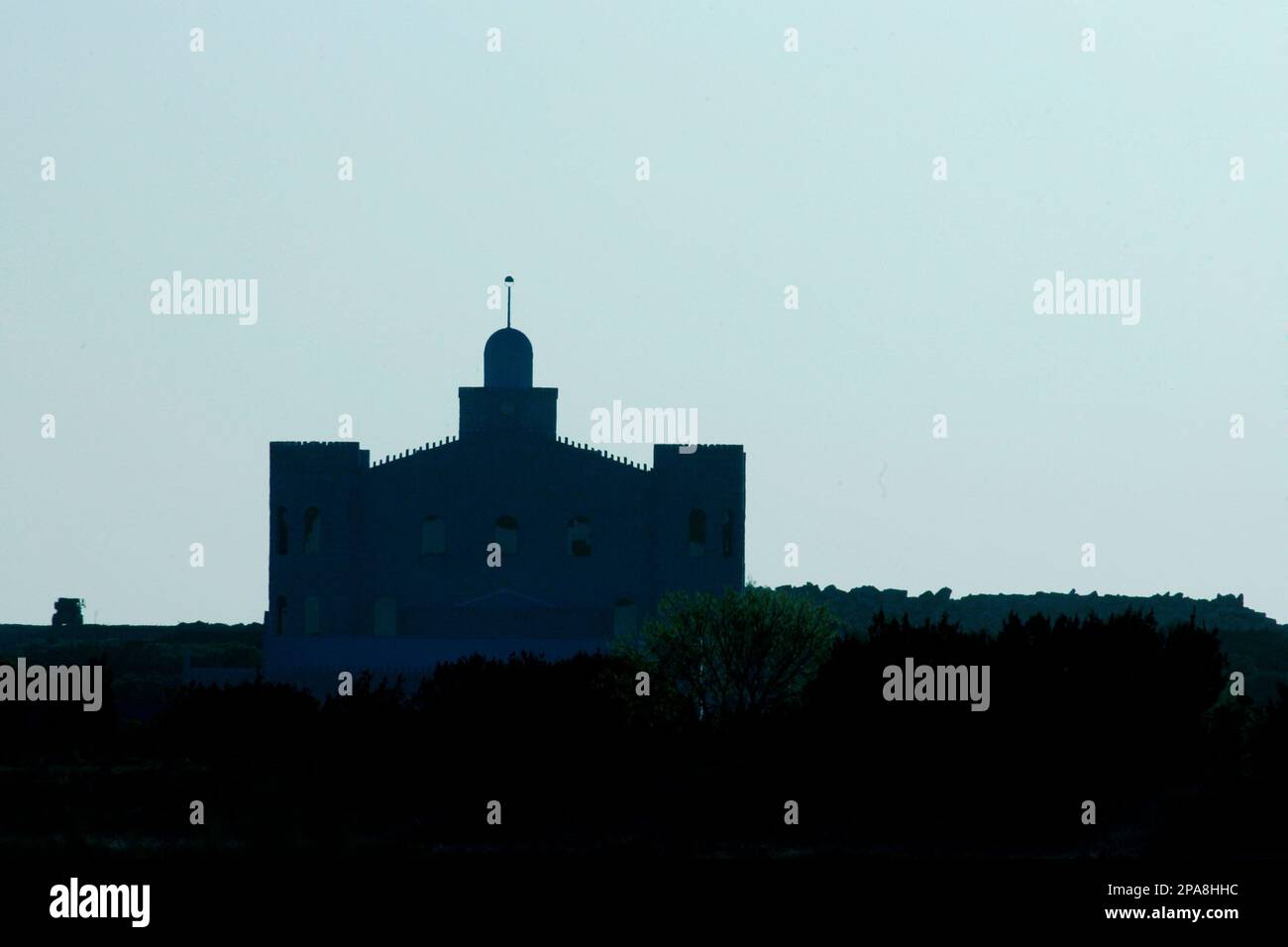 The outline of the main temple on the YFZ Ranch, home of the ...