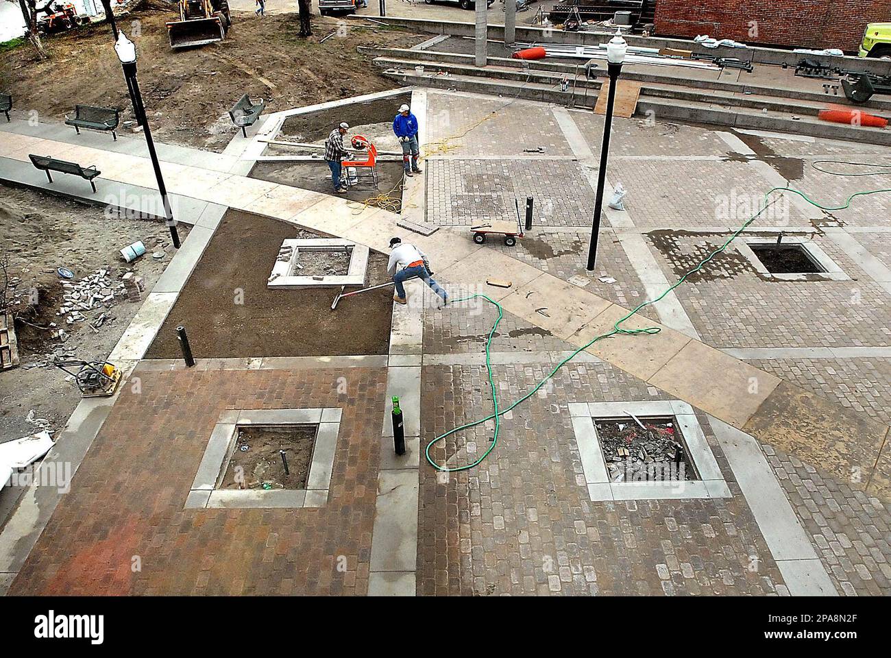 Brick by brick Brackenbury Square gets a face lift as workers renovate ...