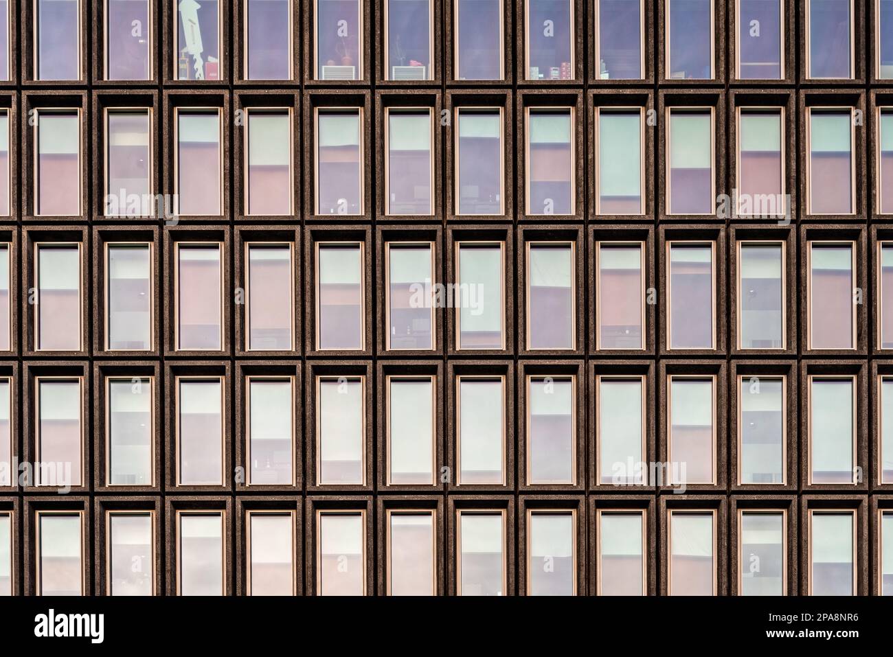 Abstract modern architecture facade. Frontal view of windows in facade ...