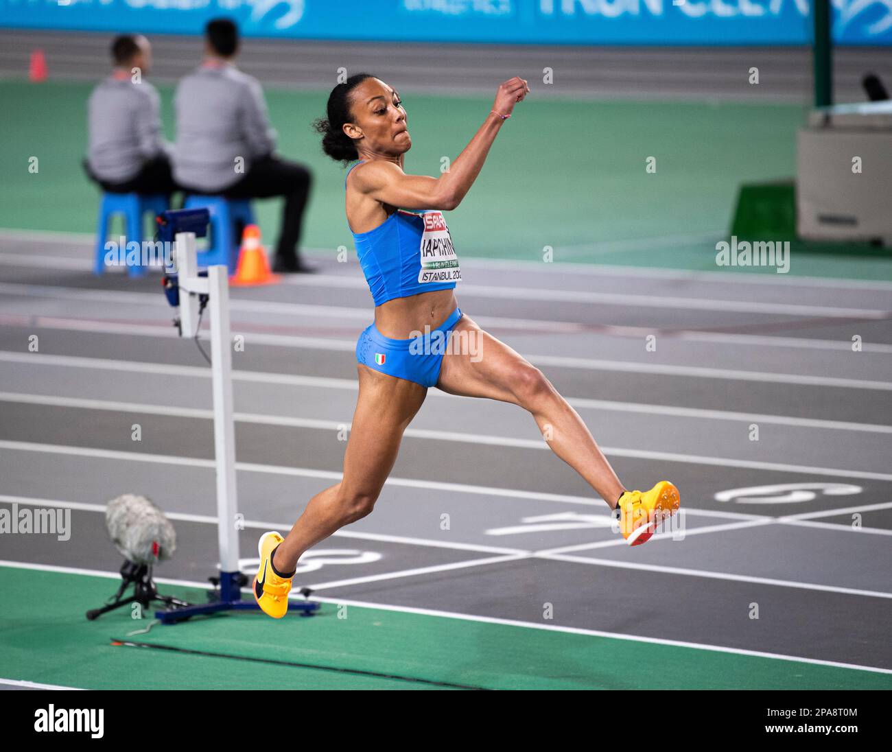 Larissa Iapichino of Italy competing in the women’s long jump final at ...