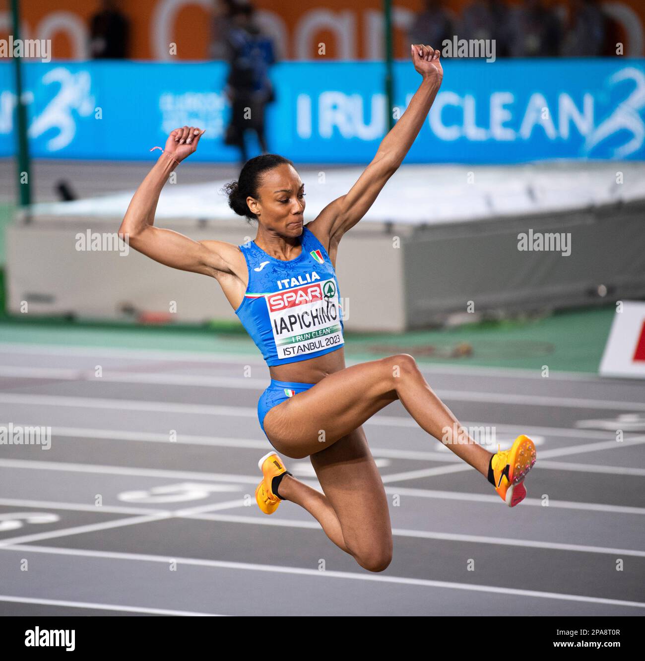 Larissa Iapichino of Italy competing in the women’s long jump final at ...
