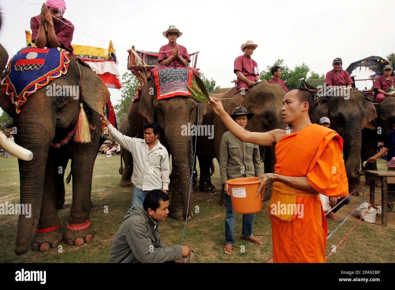 ** FILE ** Buddhist monks perform a blessing ceremony at the second ...