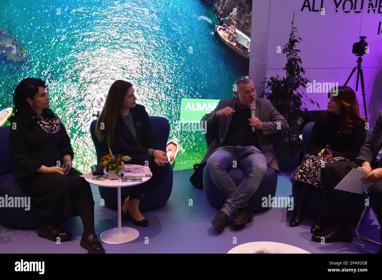 Berlin, Germany - March 8, 2023 - Mirela Kumbaro, Albanian Minister of ...