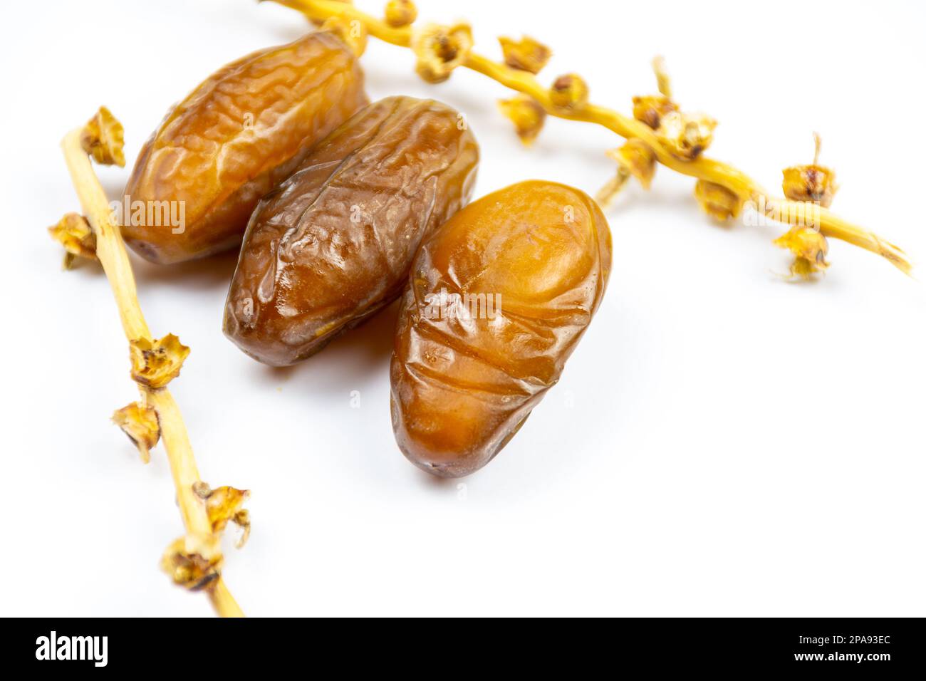 Close-up of Algerian royal dates on a white background. Ramadan concept ...