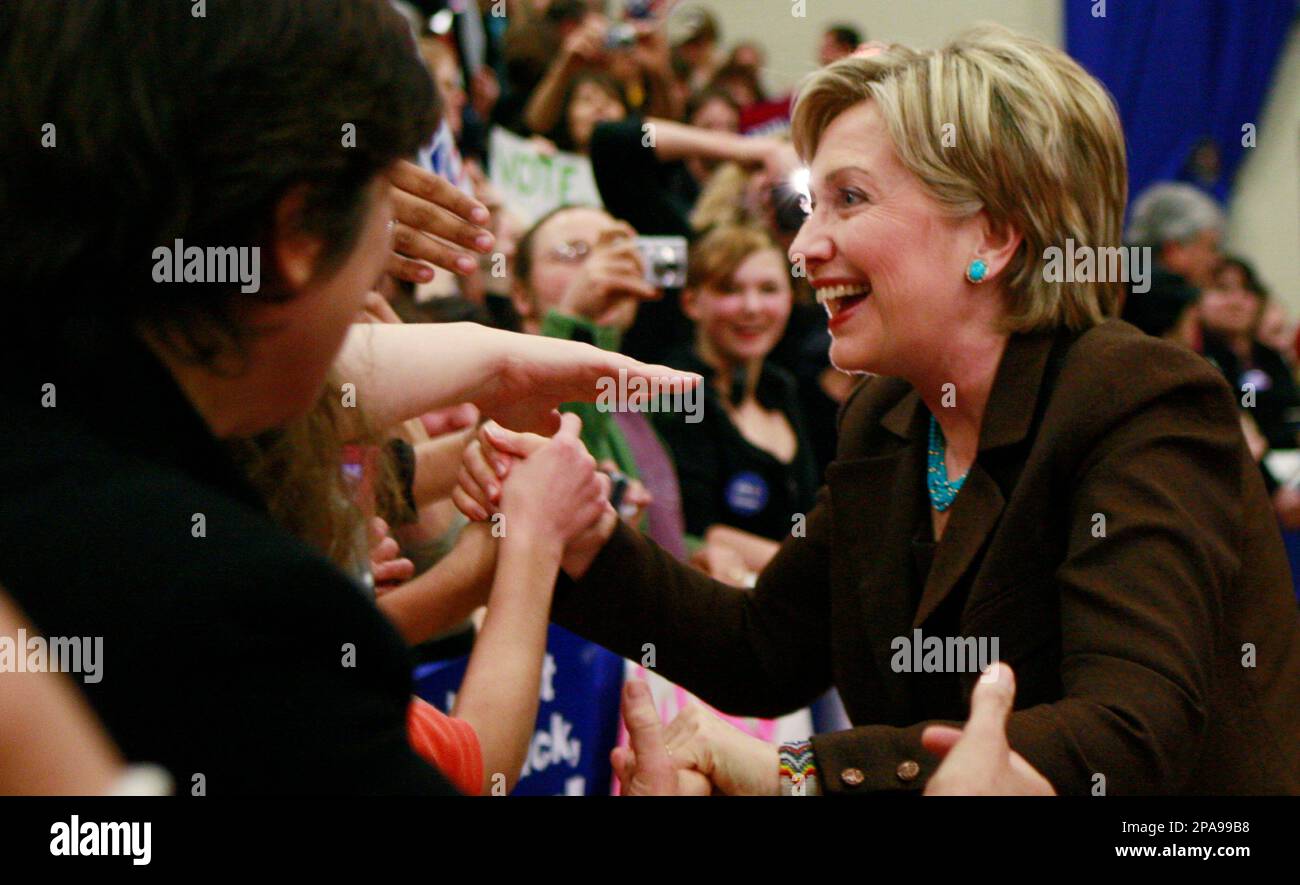 Democratic presidential hopeful, Sen. Hillary Rodham Clinton, D-N.Y ...