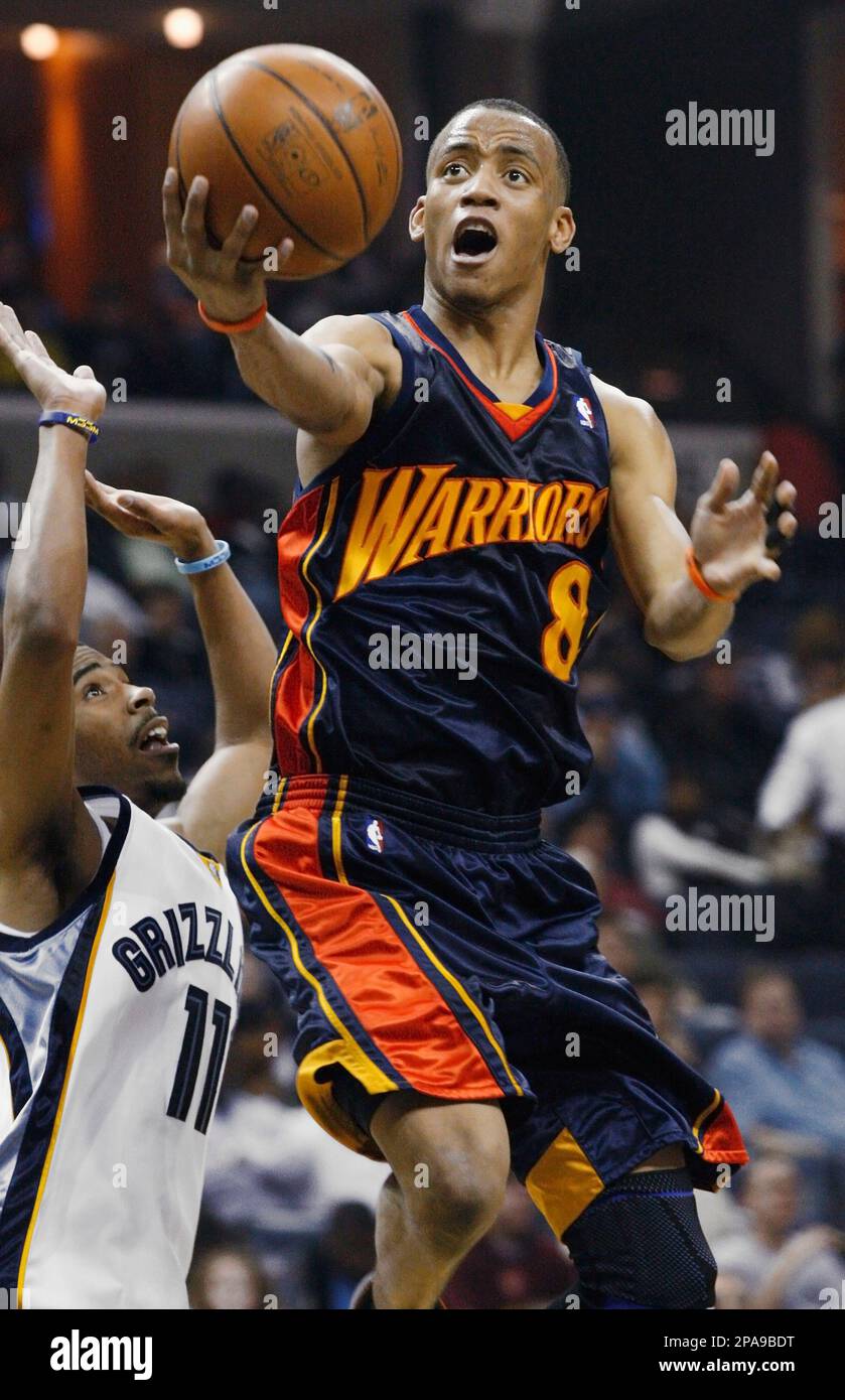 Golden State Warriors guard Monta Ellis soars to the basket for two ...