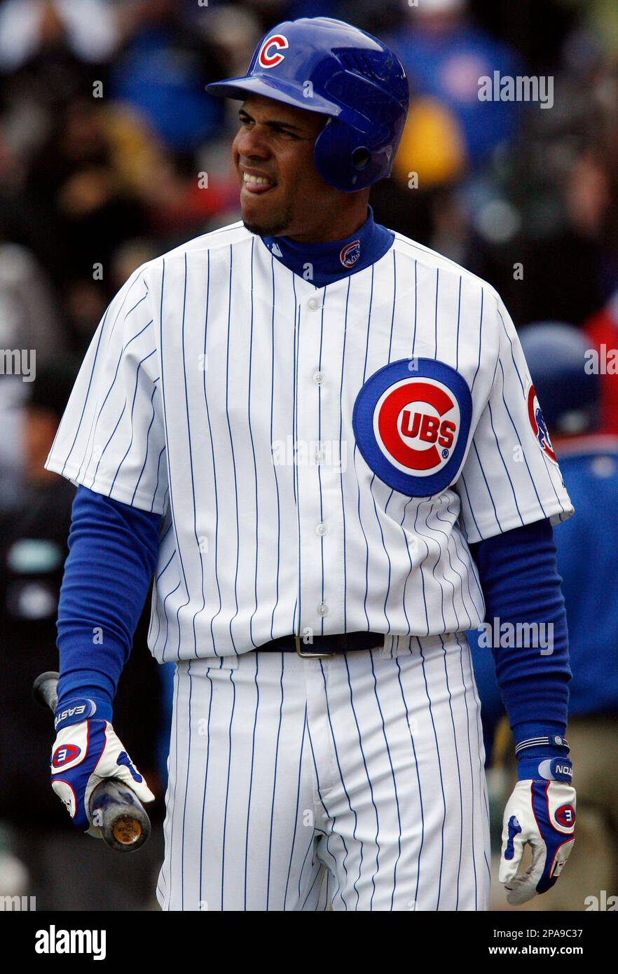 Chicago Cubs' Aramis Ramirez reacts after striking out during the ...