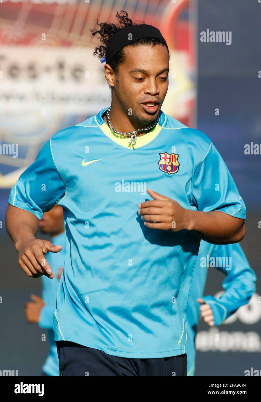 ** FILE ** FC Barcelona player Ronaldinho from Brazil is seen during ...