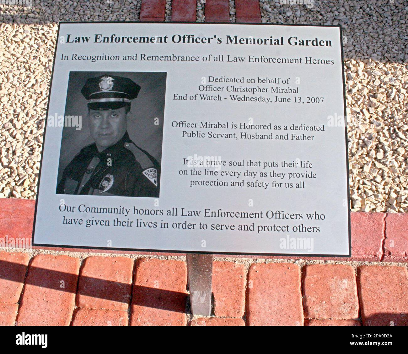 New Mexico State Patrol officers unveiled this memorial to officer ...