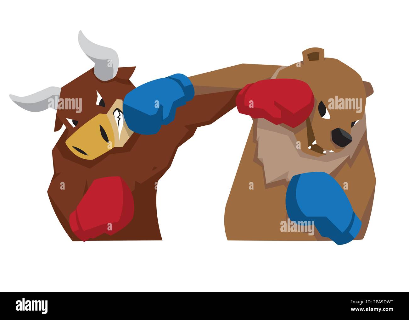 bull vs bear symbol of stock market trend illustration red blue Stock Vector Image & Art - Alamy