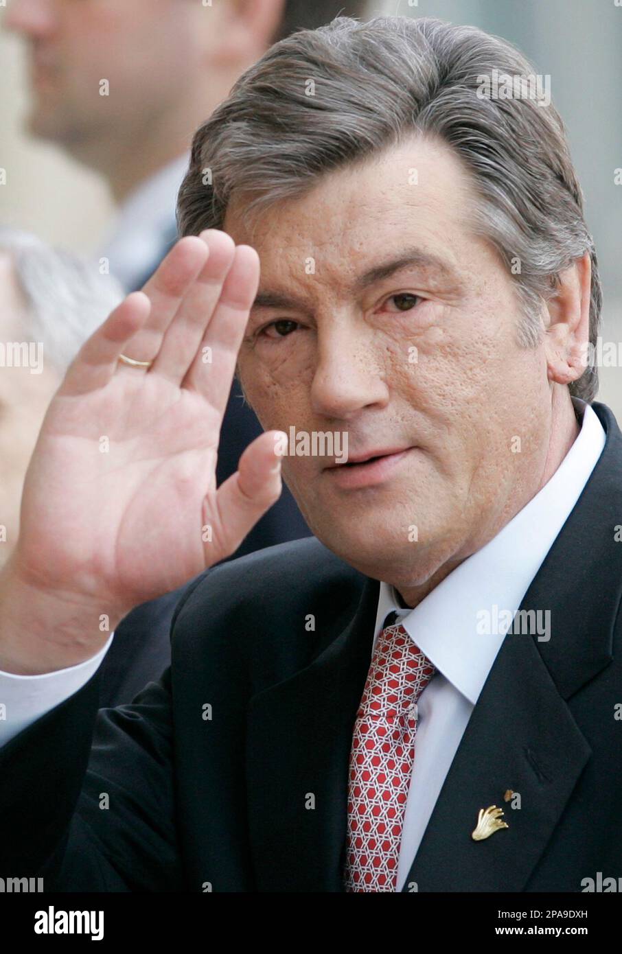Ukraine's President Viktor Yushchenko arrives on the third day of the ...