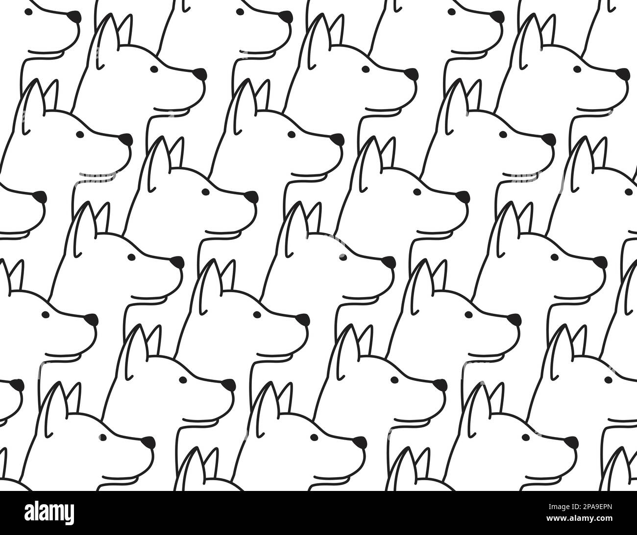 dog seamless pattern vector hound bulldog face head repeat wallpaper ...