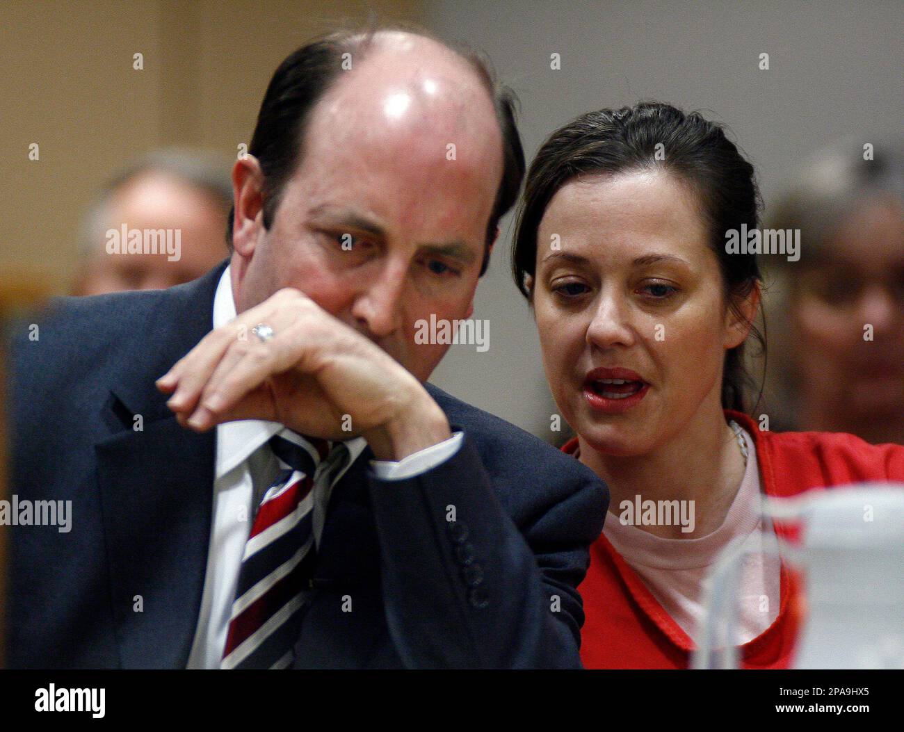 Mechele Linehan, right, talks to her attorney Kevin Fitzgerald in a ...