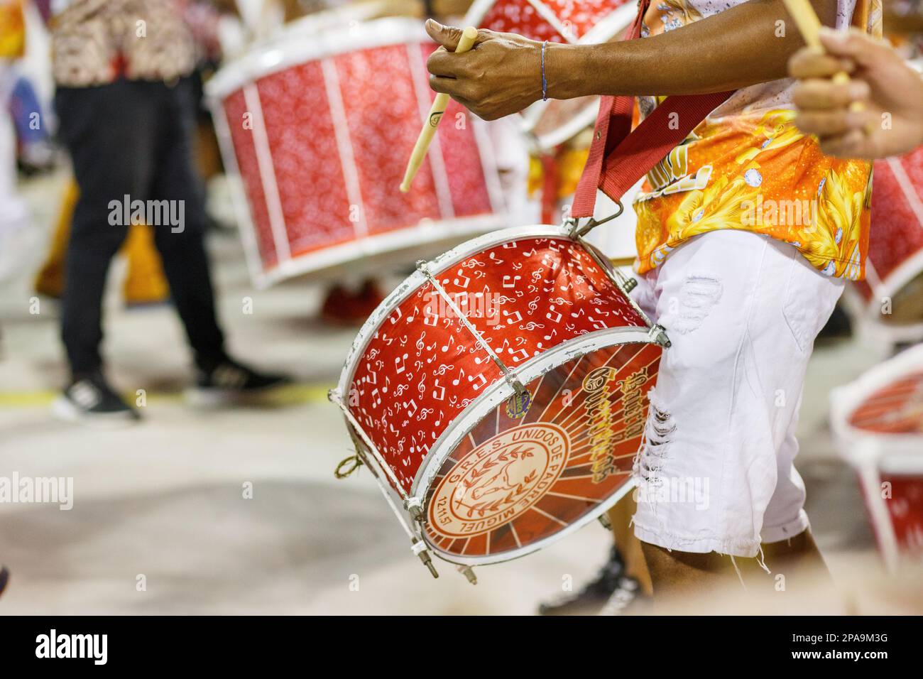 Drums of the Unidos de Padre Miguel samba school - January 28, 2023 ...