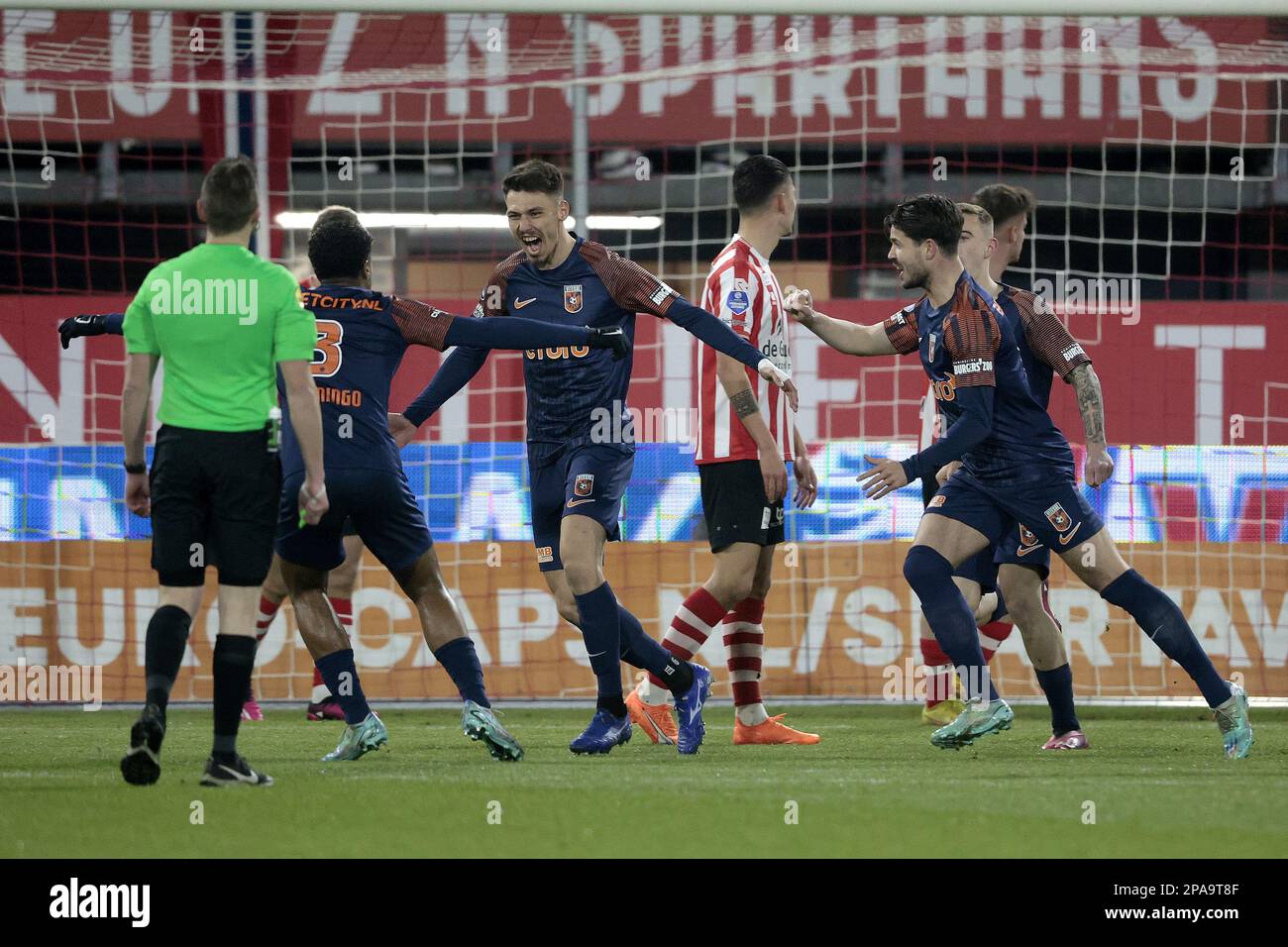 ROTTERDAM - Dominik Oroz of Vitesses celebrates the 0-1 with his ...