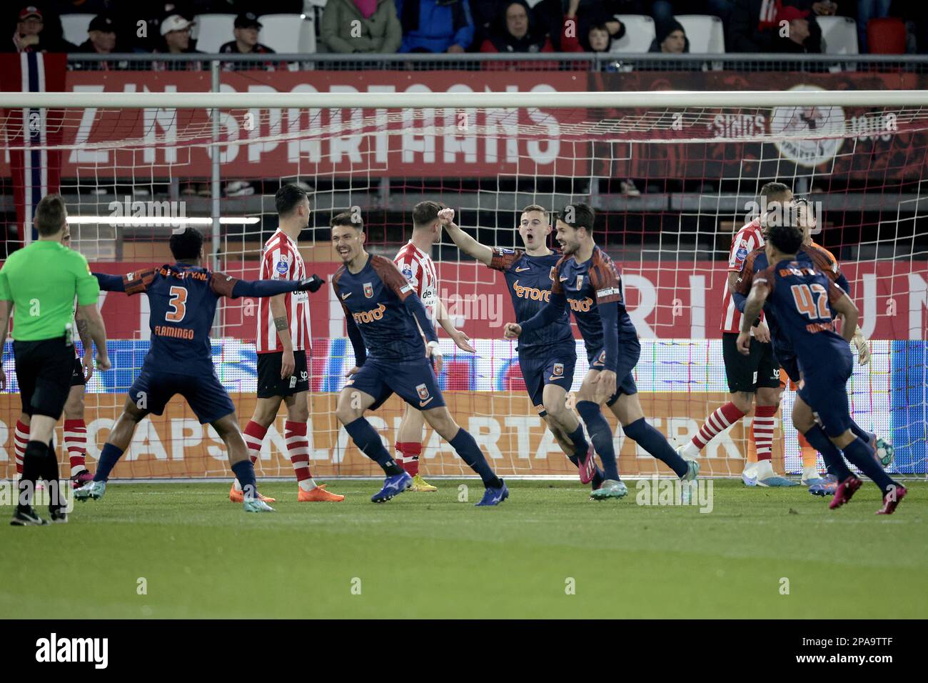 ROTTERDAM - Dominik Oroz of Vitesses celebrates the 0-1 with his ...