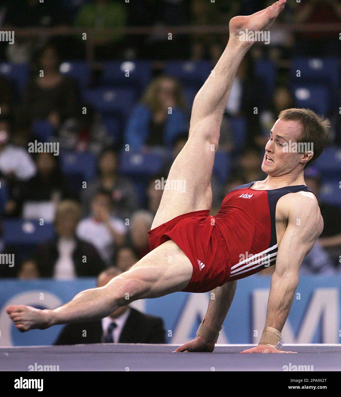 Paul Hamm of the U.S. performs his floor exercise routine at the Pacific Rim Gymnastics ...