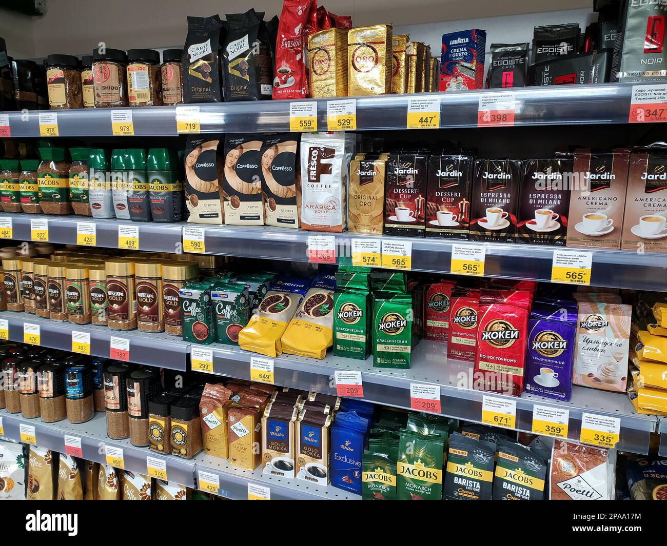 Russian Federation. Saint Petersburg. March 2023. Shopping and goods in ...