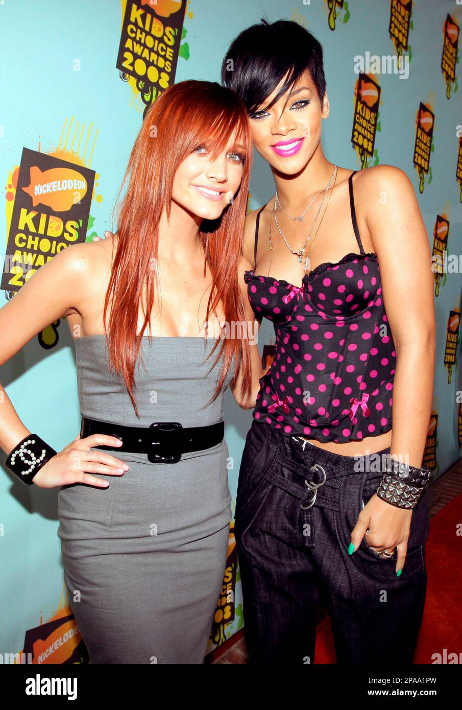 Ashlee Simpson and Rihanna arrive at the 21st Annual Kids' Choice ...
