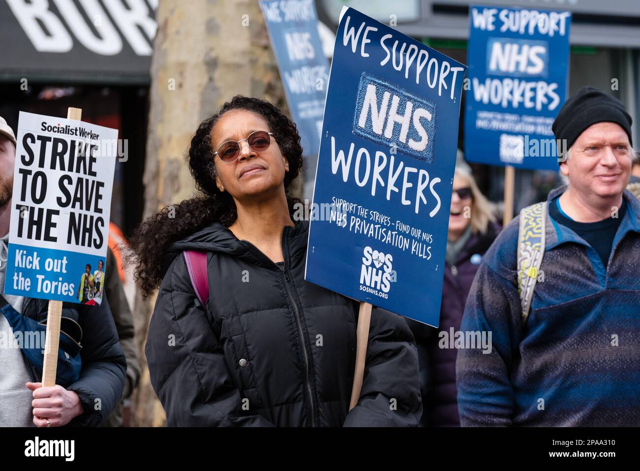 London, UK. 11 March 2023. Thousands rallied in support of NHS workers ...