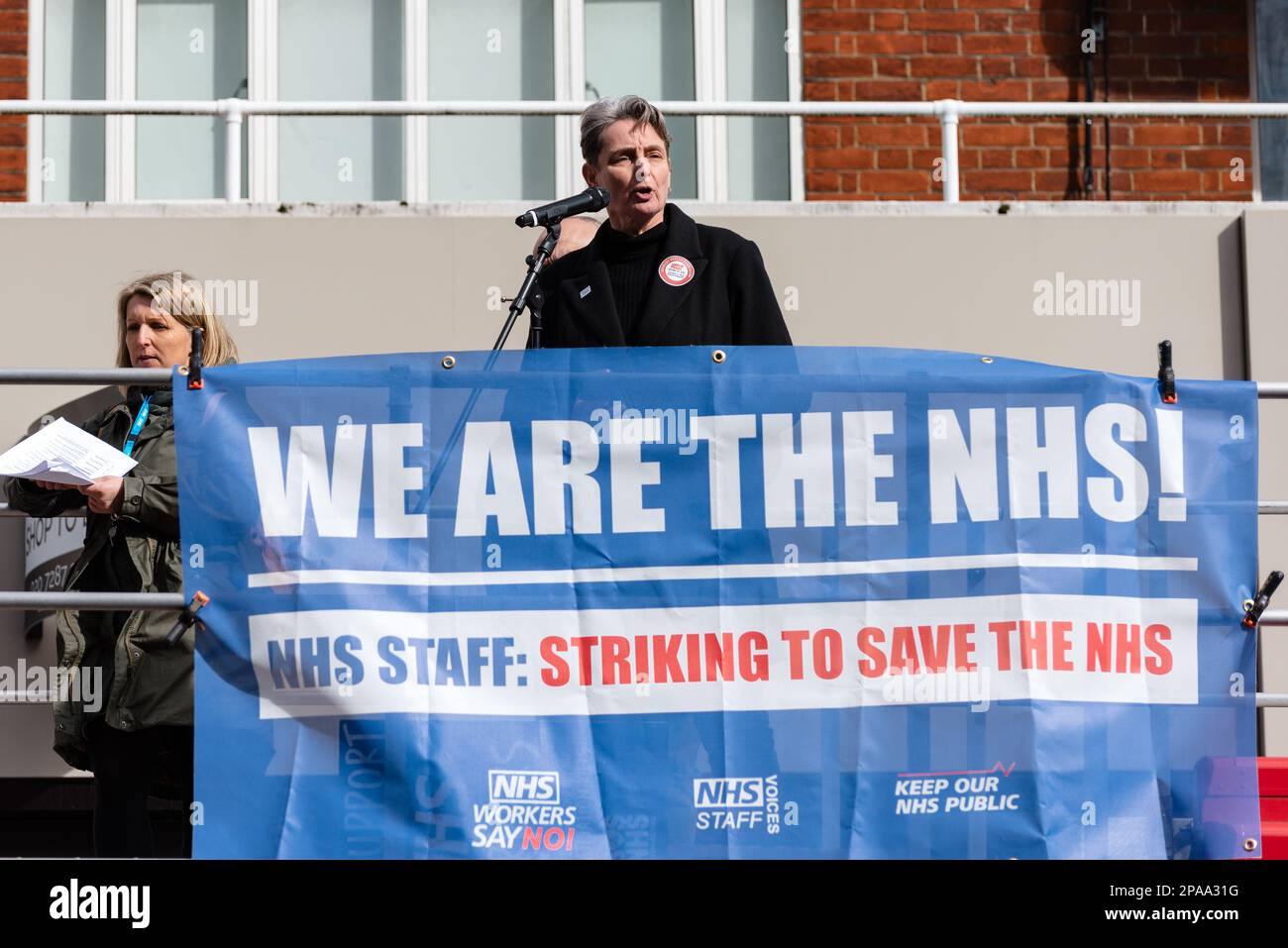 London, UK. 11 March 2023. Thousands rallied in support of NHS workers ...