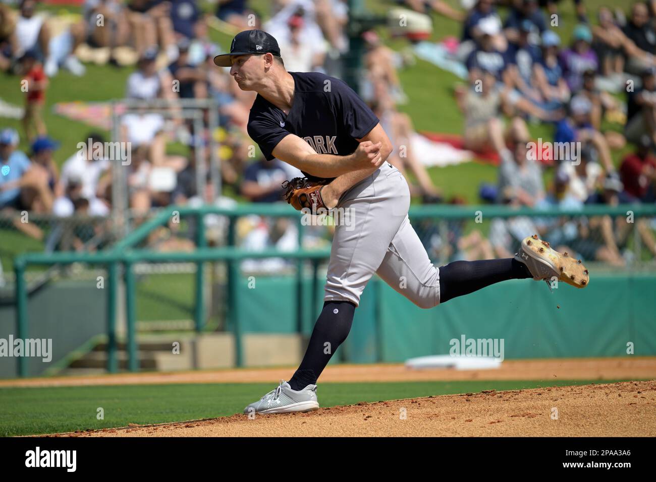New York Yankees starting pitcher Sean Boyle follows through on a pitch ...