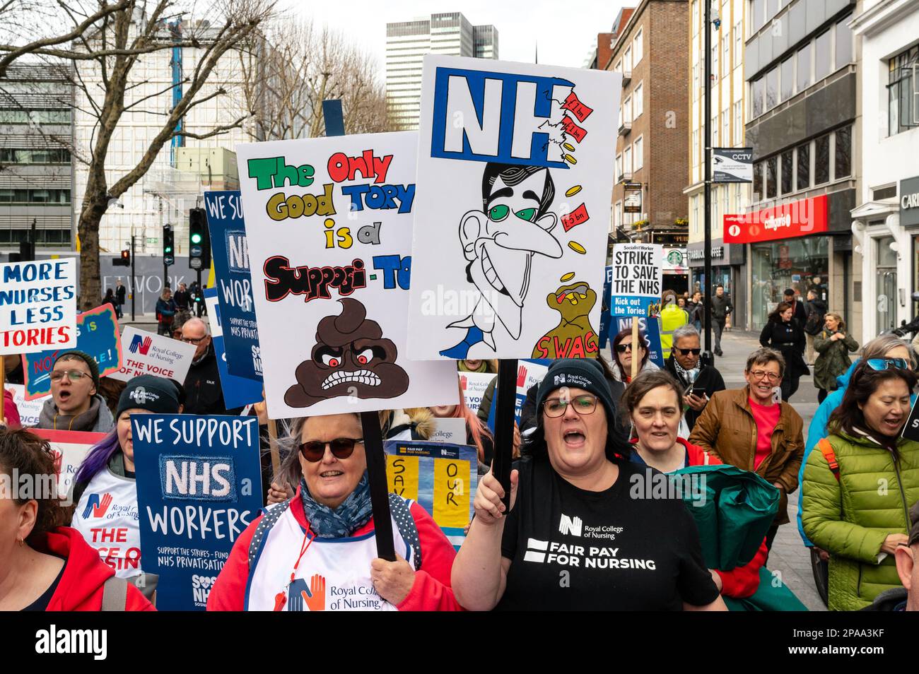 London, UK. 11 March 2023. Thousands rallied in support of NHS workers ...