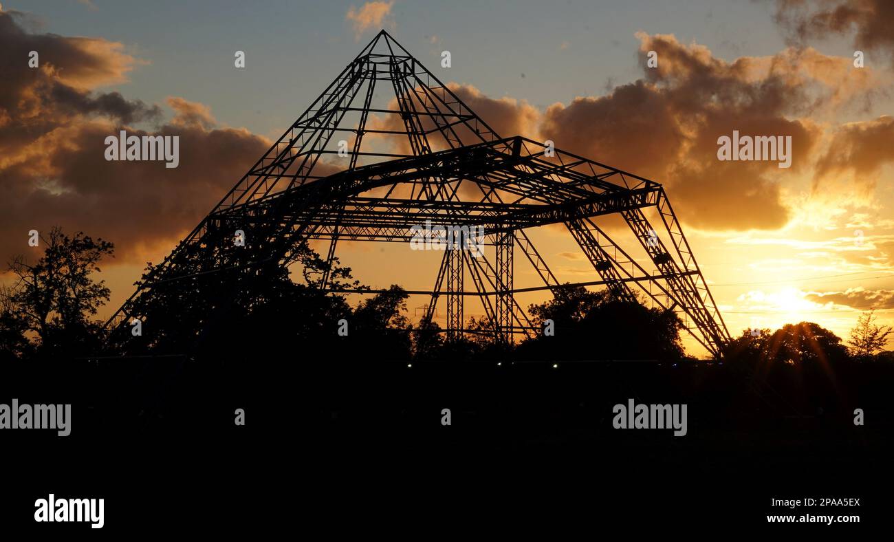 The empty Pyramid Stage at Worthy Farm, Pilton, home of Glastonbury ...