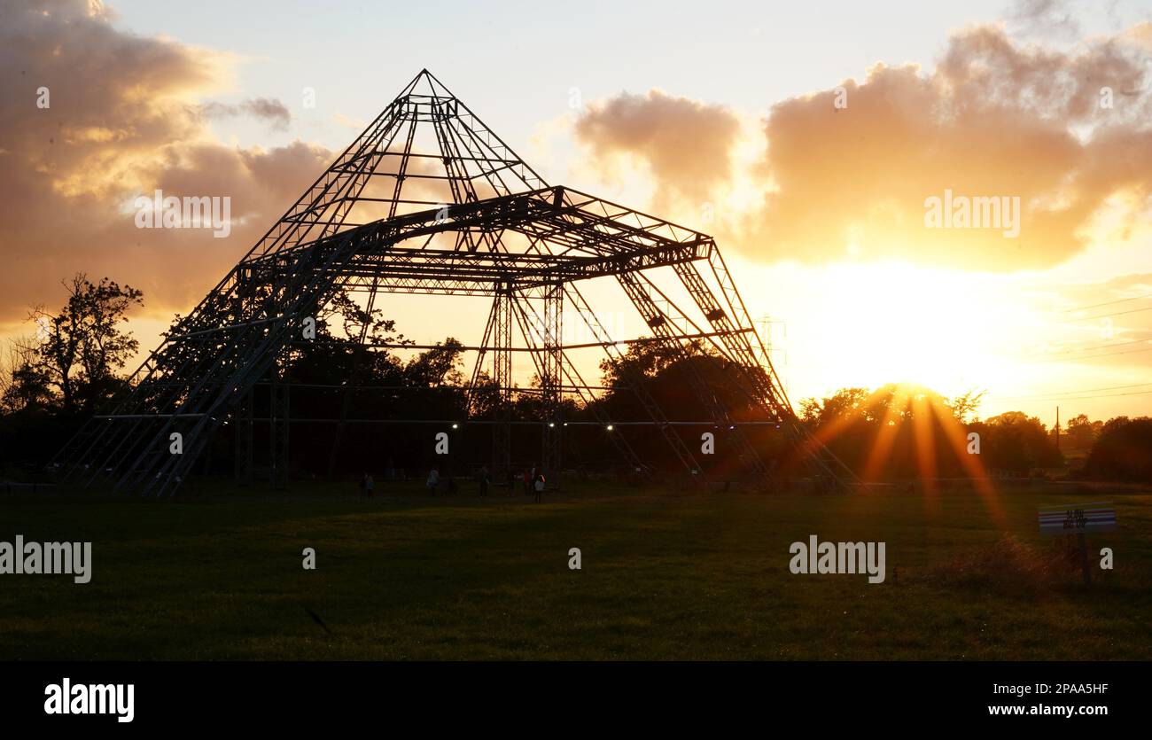 The empty Pyramid Stage at Worthy Farm, Pilton, home of Glastonbury ...