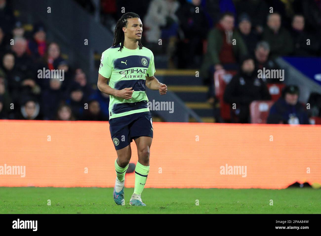 London, UK. 11th Mar, 2023. Nathan Aké of Manchester City seen during ...
