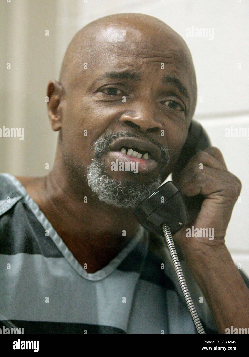 David Lee Patterson responds to a reporters question as he gives an ...