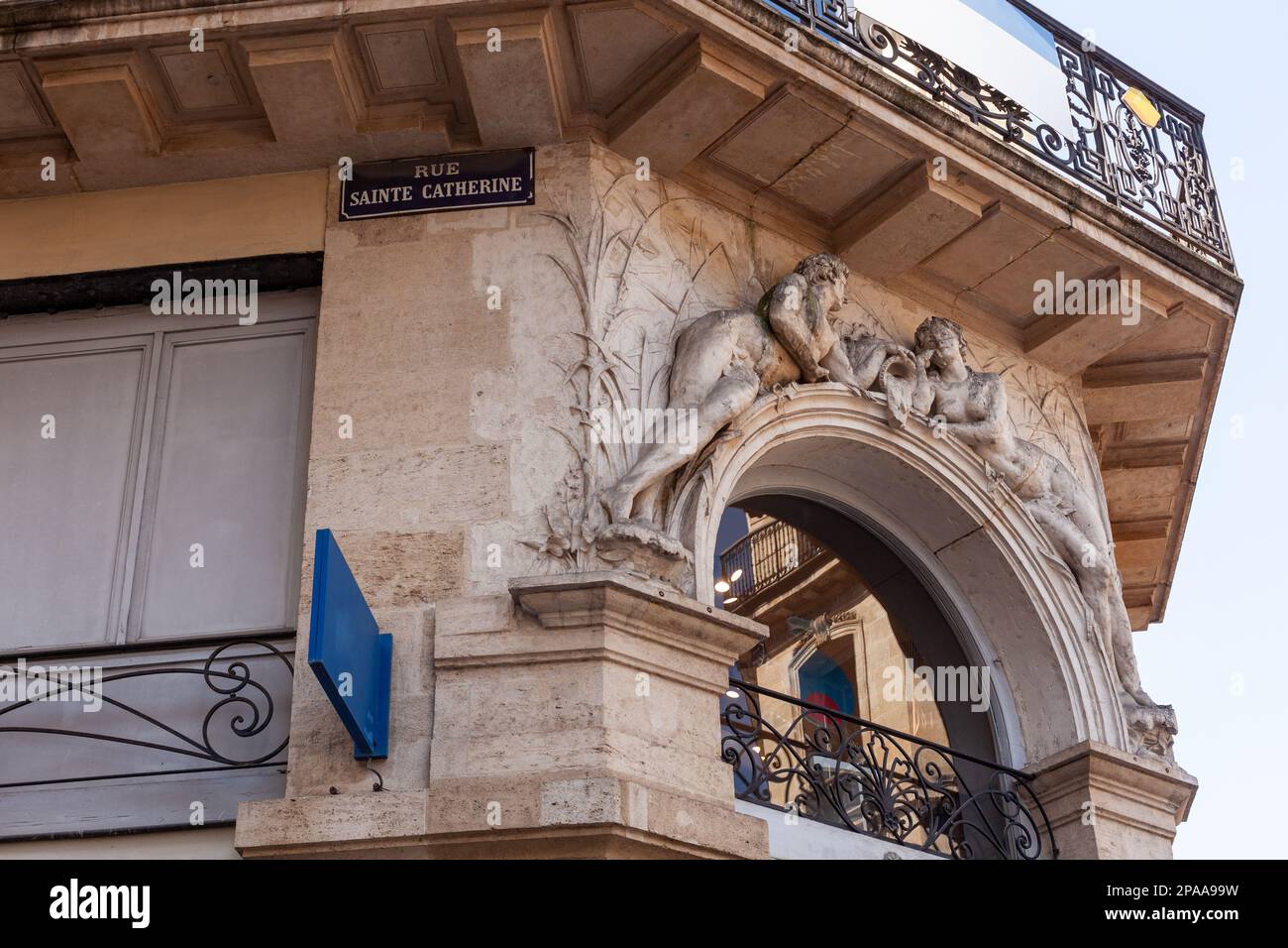 Rue Sainte-Catherine street sign name in Bordeaux, the longest ...