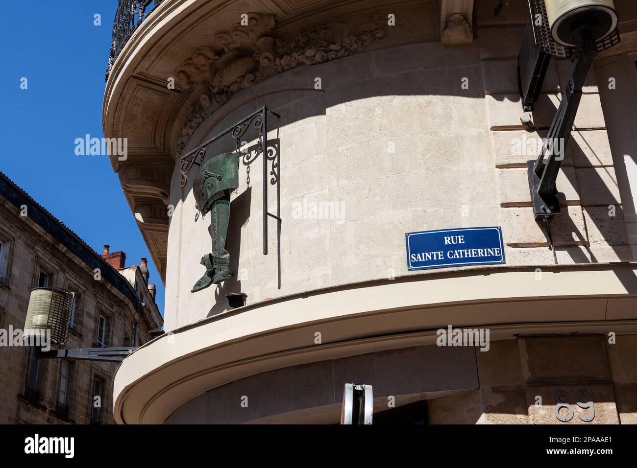 Rue Sainte-Catherine street sign name in Bordeaux, the longest ...